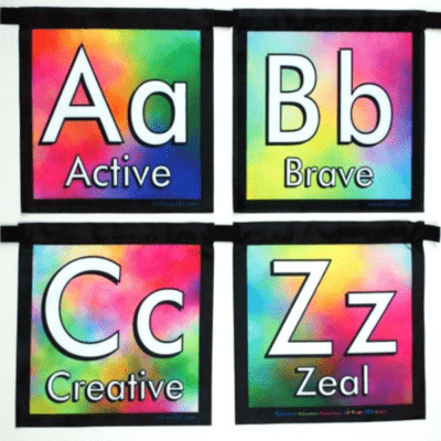ABCs of Virtues Flag Set - Classroom/Playroom Decoration - Bahai Resources