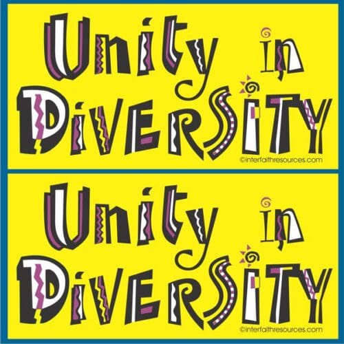 Unity in Diversity removable Bumper Sticker - Bahai Resources