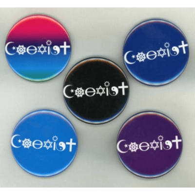 CoExist Button - 2.25" round - Bahai Resources