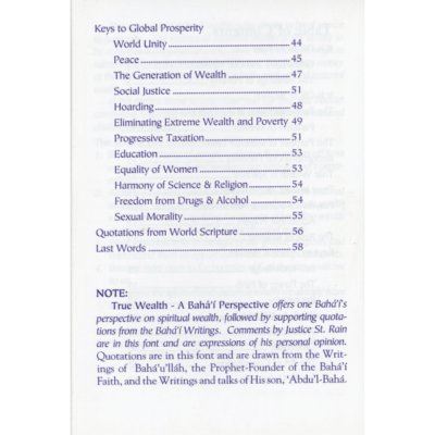 True Wealth for Troubled Times Mini-Book - Bahai Resources