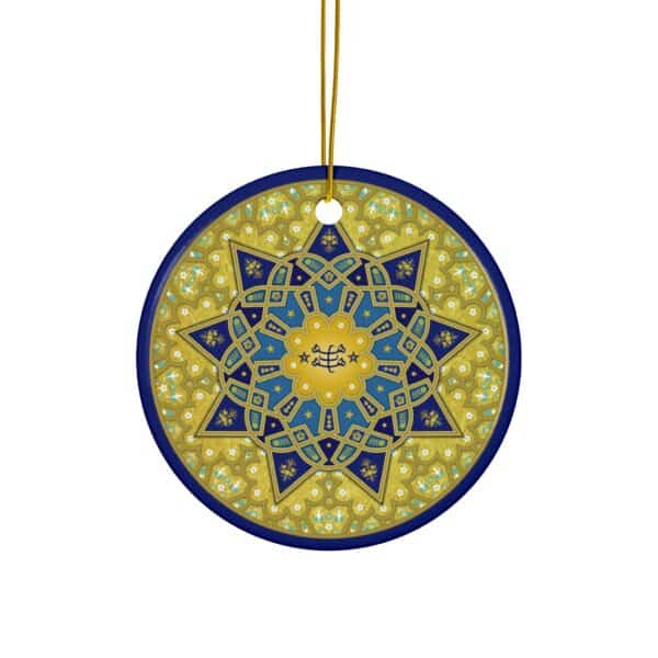 Baha'i Star Greatest Name Decorative Ceramic Ornaments, Double-Sided ...