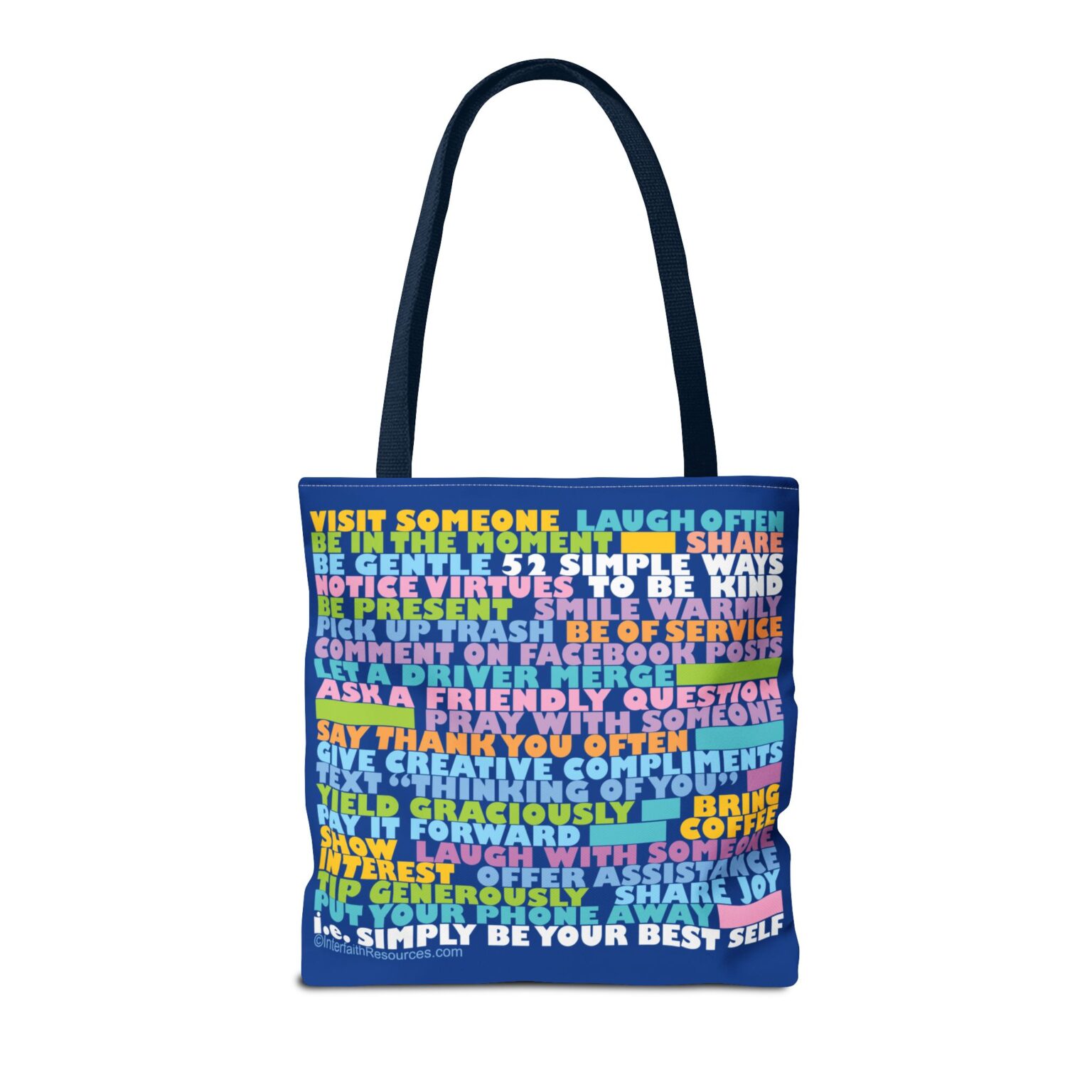 52 Simple Ways to Be Kind Tote Bag - Bahai Resources